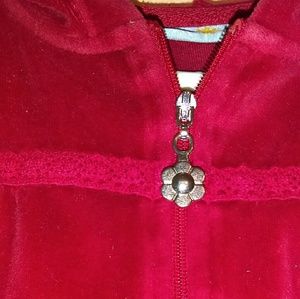 Sun Kidz | Jackets & Coats | Sun Kidz Red Velvet Zip Up Hooded Jacket ...